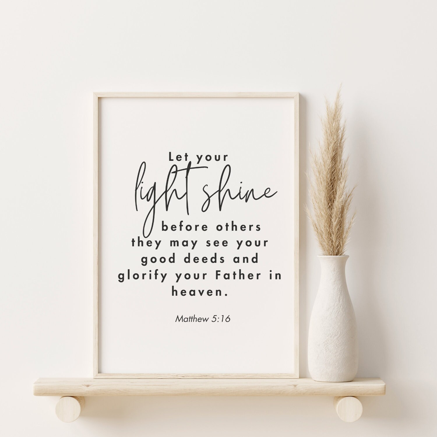 Let Your Light Shine Before Others, Bible Verse Printable, Home Décor ...