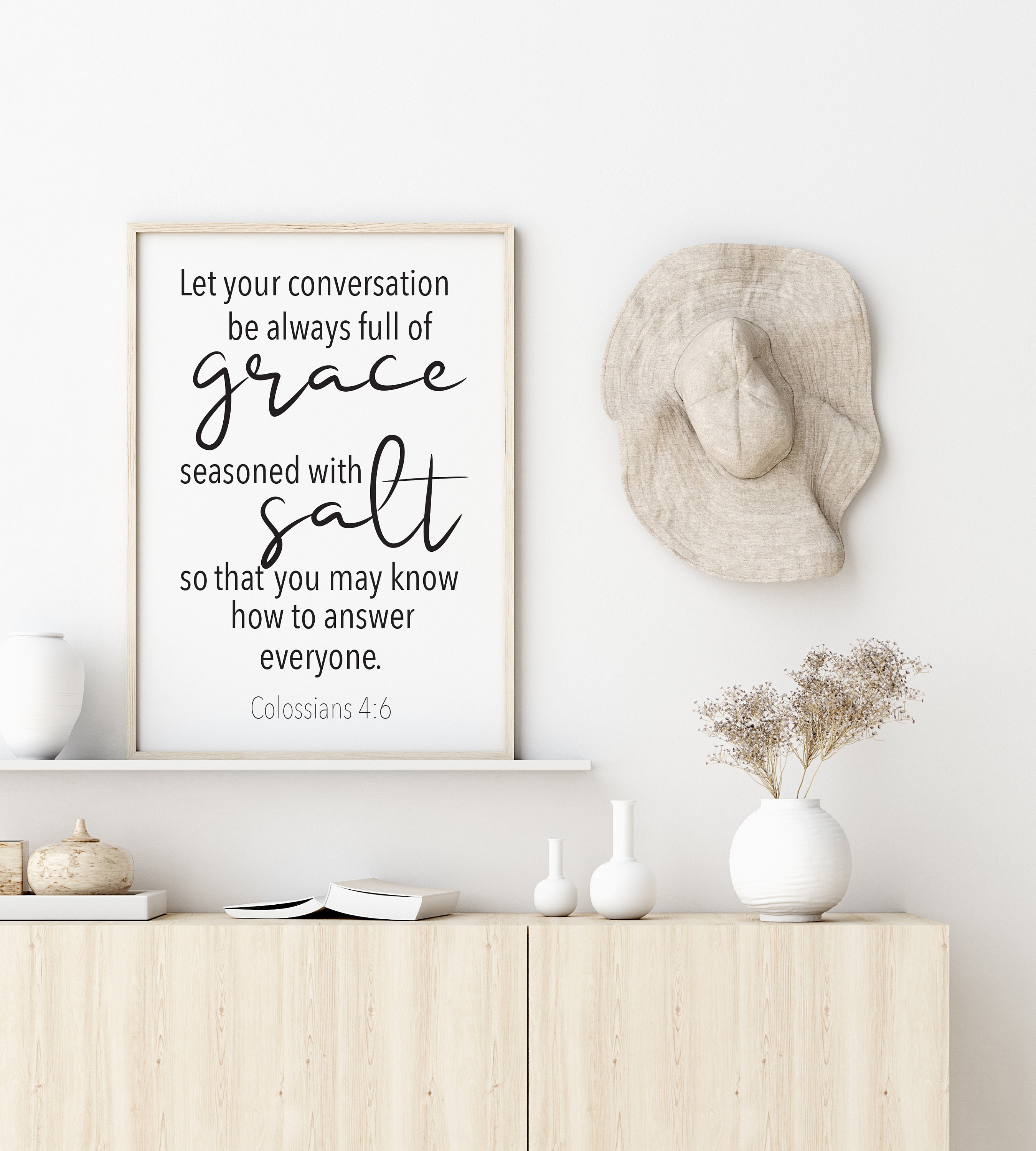 Let Your Conversation, Bible Verse Printable, Home Décor, Scripture ...