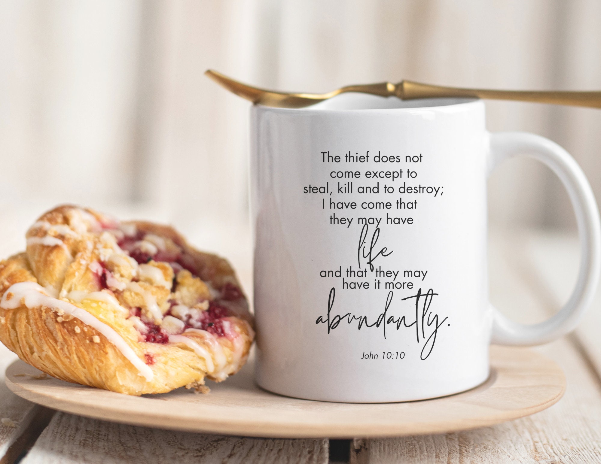 The Thief Does Not Come, Bible Verse Coffee Mug, Religious Gift ...