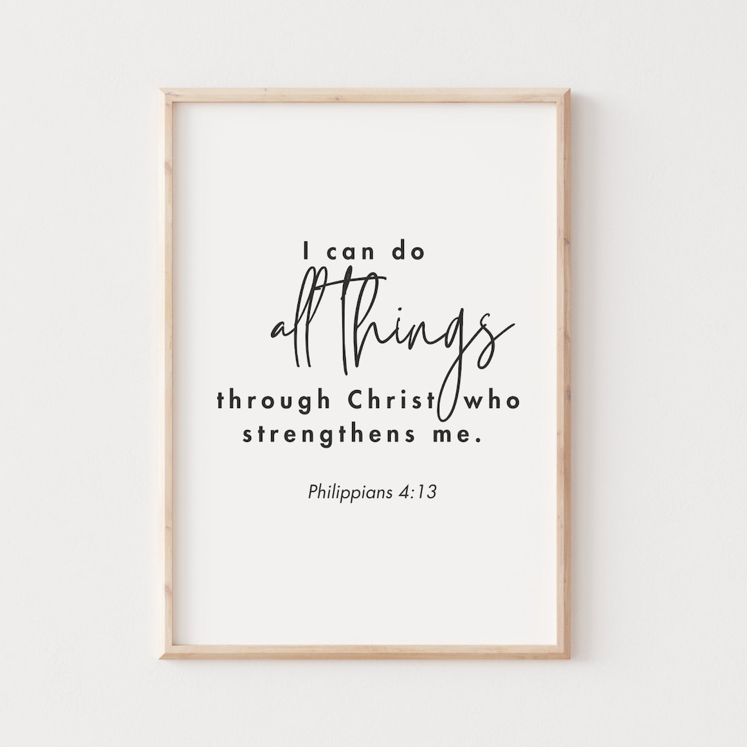 I Can Do All Things, Bible Verse Printable, Home Décor, Scripture Wall ...
