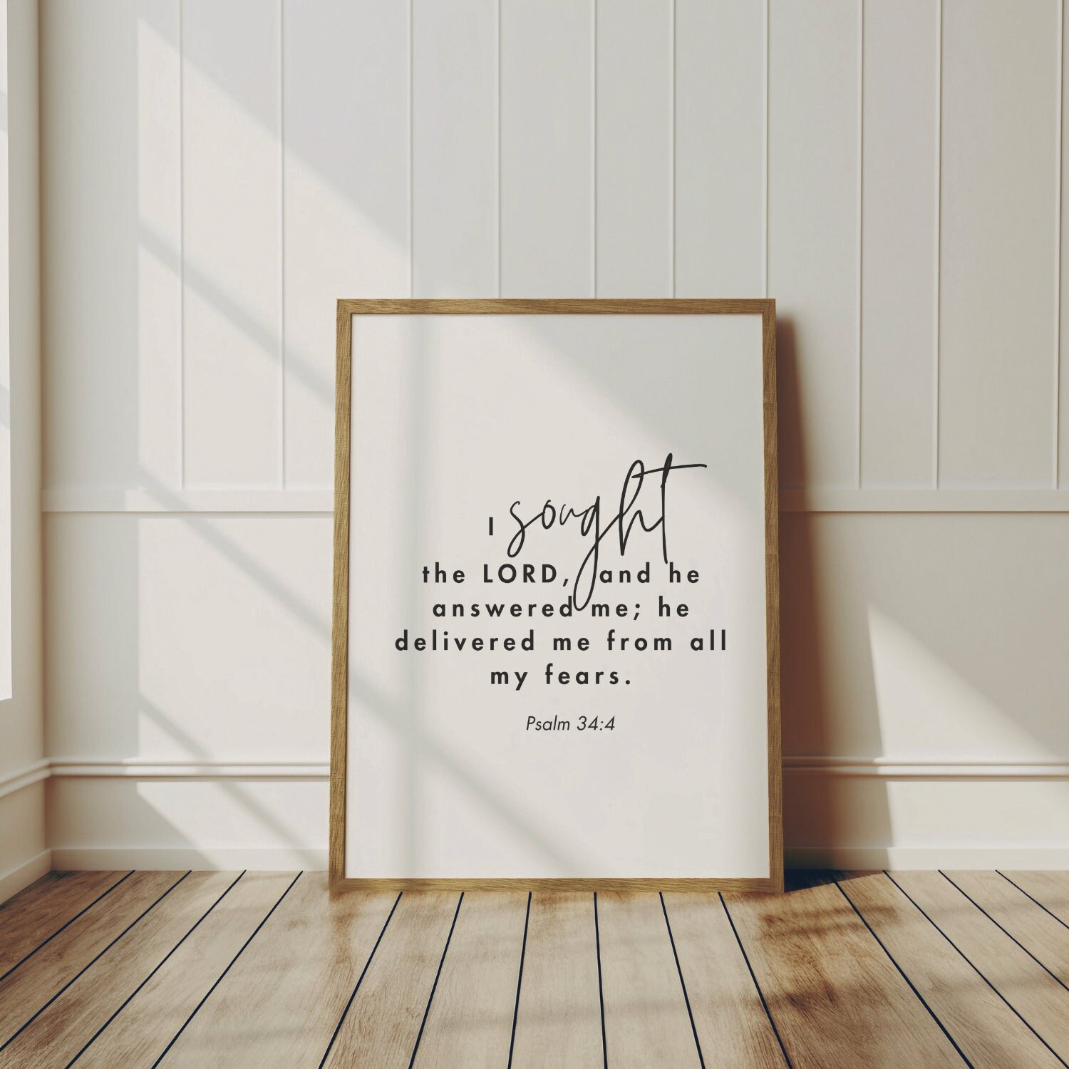 I Sought the Lord, Bible Verse Printable, Home Décor, Scripture Wall ...