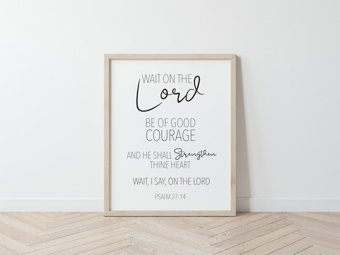 Wait on the Lord, Bible Verse Printable, Home Décor, Scripture Wall Art ...