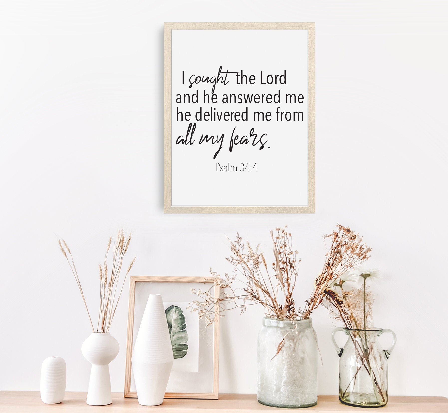 I Sought the Lord, Bible Verse Printable, Home Décor, Scripture Wall ...