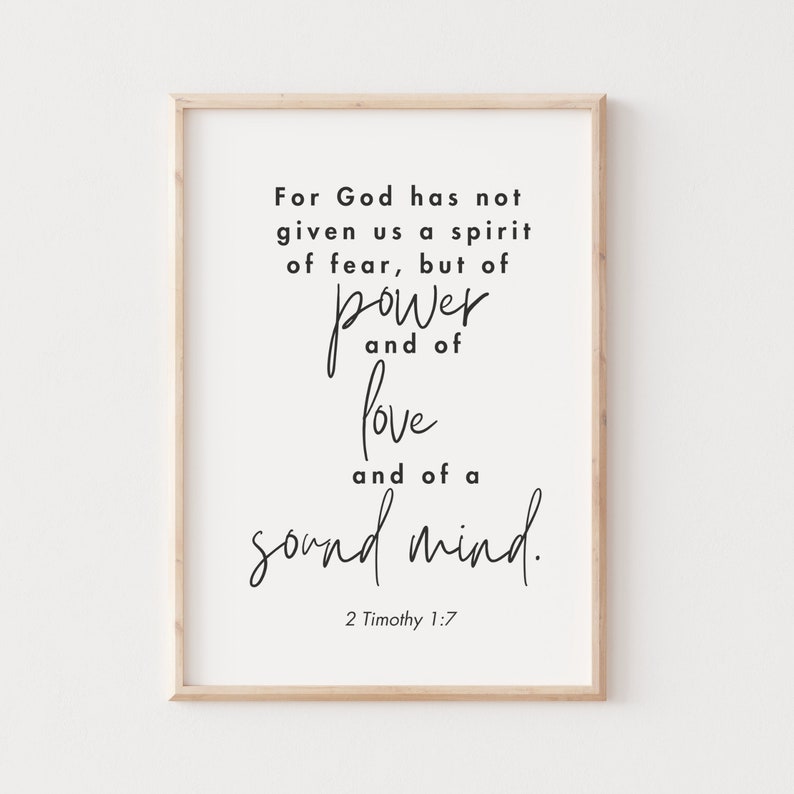 For God Has Not Given Us A Spirit of Fear, Bible Verse Printable, Home ...