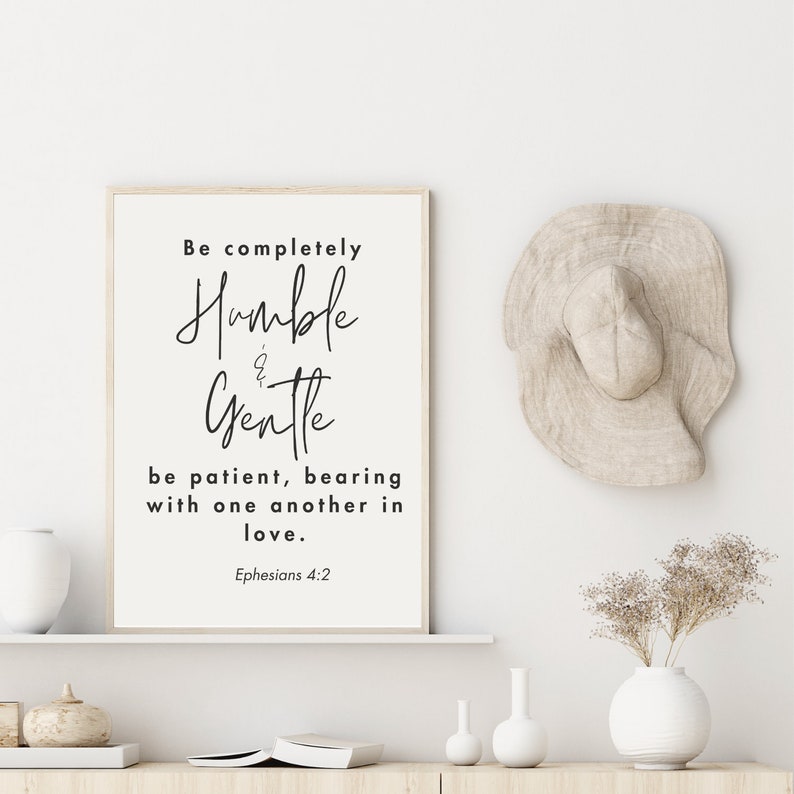 Be Completely Humble, Bible Verse Printable, Home Décor, Scripture Wall ...