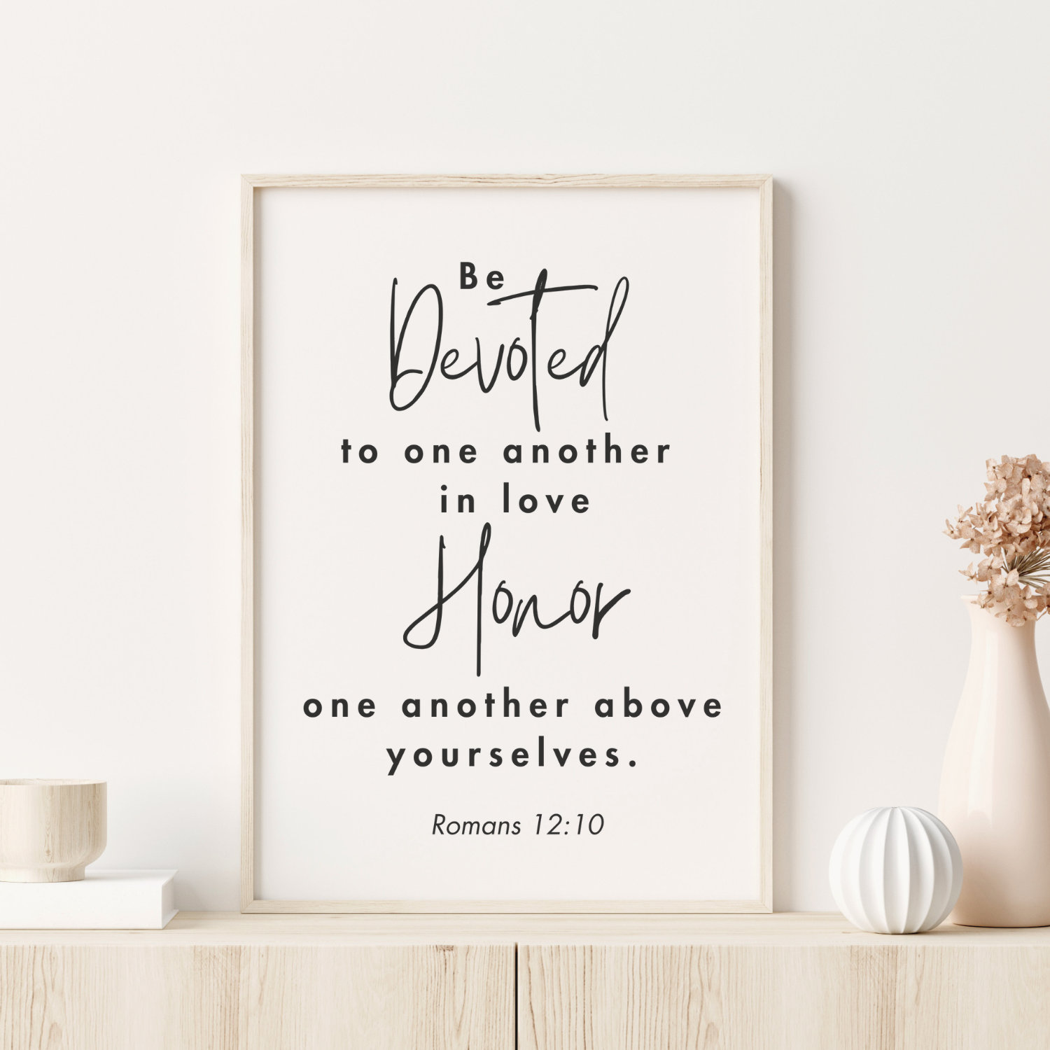 Be Devoted to One Another, Bible Verse Printable, Home Décor, Scripture ...