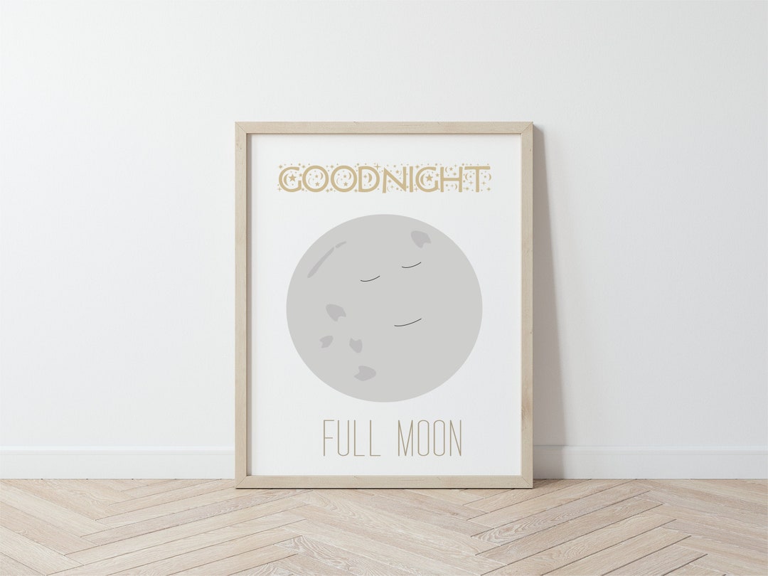 Goodnight Full Moon Nursery Wall Décor Nursery Décor - Etsy