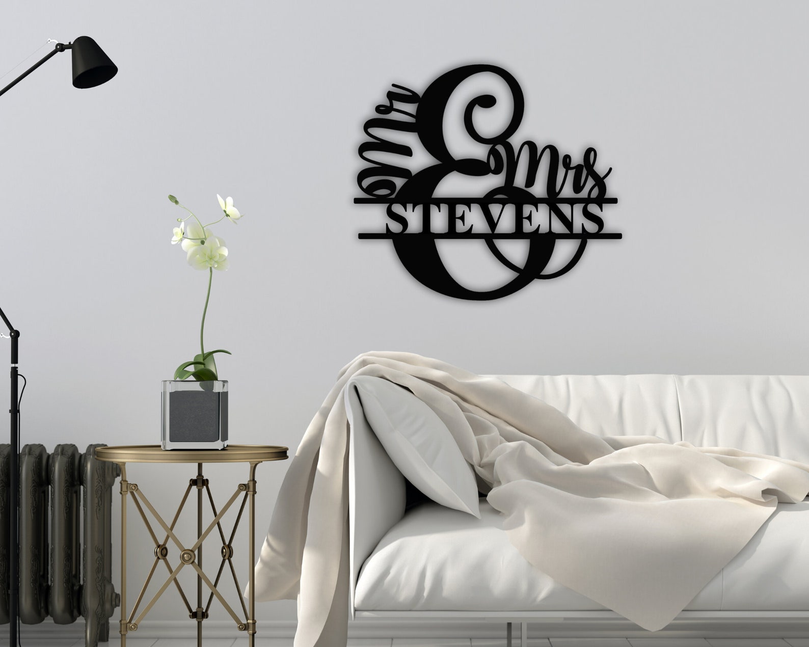 Personalized Sign Metal Family Name Sign Mr and Mrs Sign - Etsy