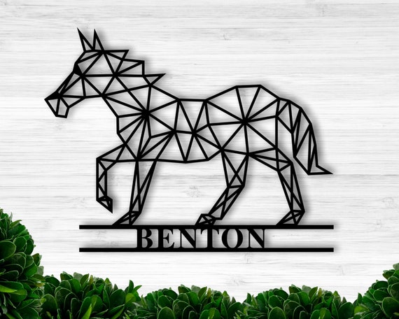 Custom Horse Sign Personalized Geometric Horse Horse Sign - Etsy