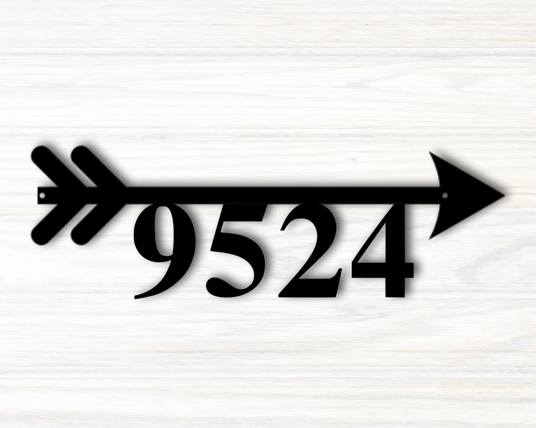 Arrow Address Sign, Address Plaque, Address Numbers, Metal Address ...