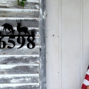 Custom Rustic Metal Address Sign Wilderness Sign - Metal House Number ...