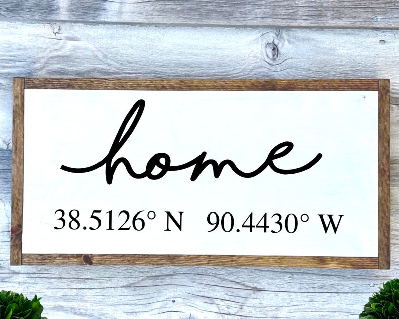 Home Sign With Coordinates Realtor Closing Gift New Home - Etsy