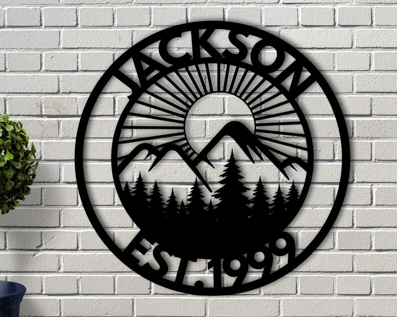 Personalized Metal Mountain Range Sign Custom Outdoor Scene - Etsy