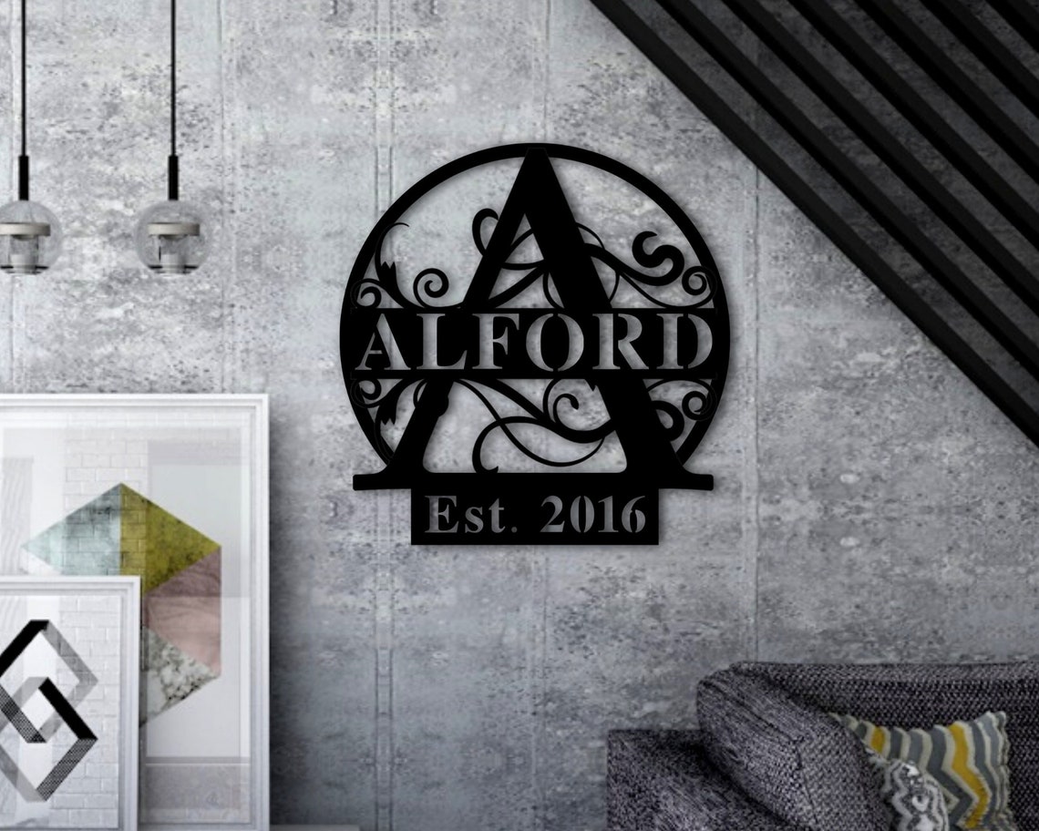 Personalized Last Name Metal Sign Established Family Sign | Etsy