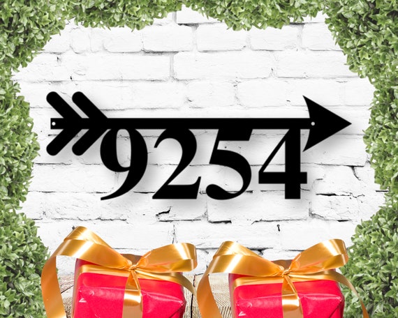 Arrow Address Sign Address Plaque Address Numbers Metal | Etsy