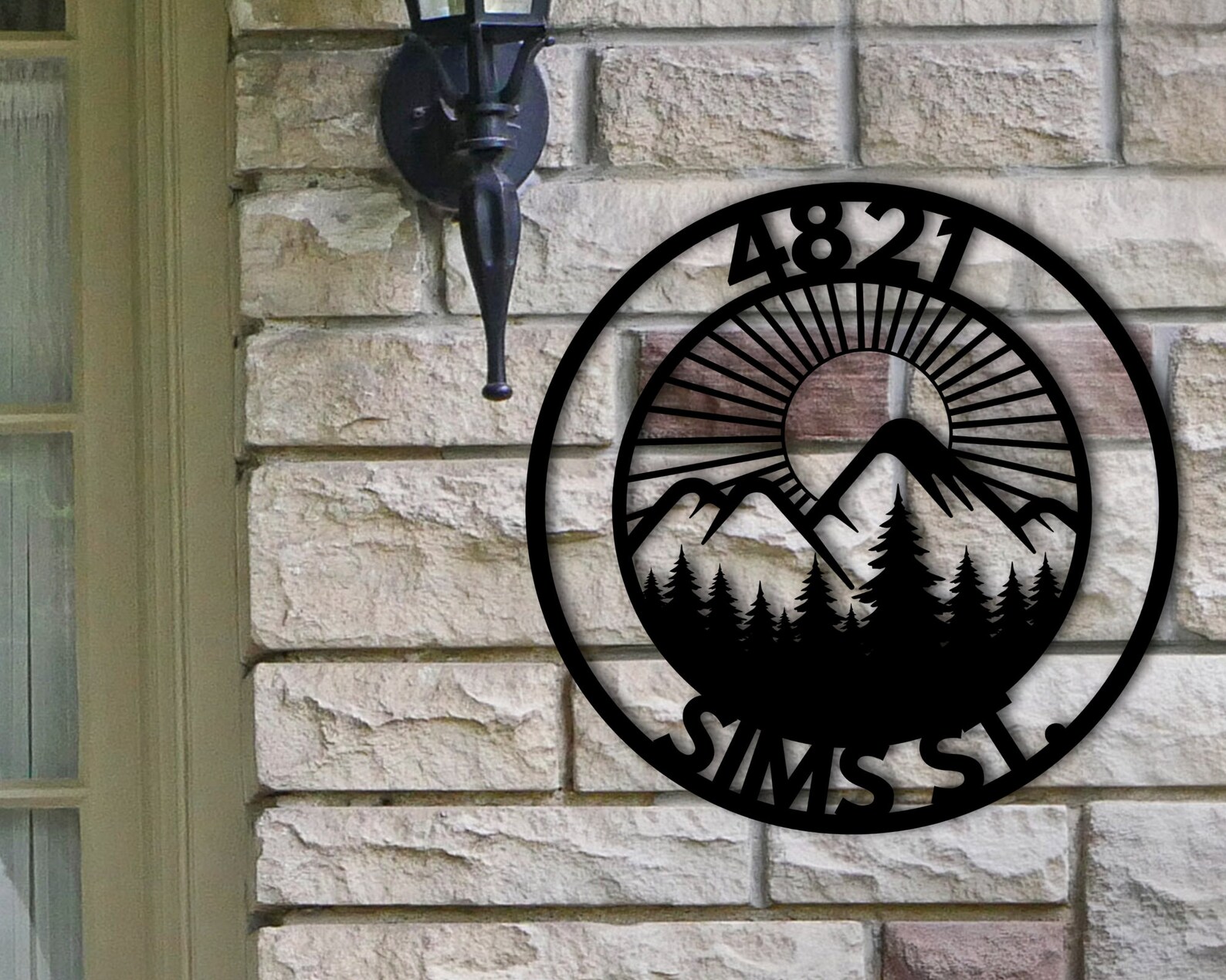 Personalized Metal Mountain Range Sign Custom outdoor scene | Etsy