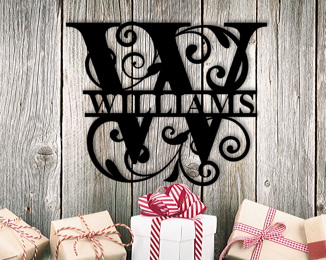 Custom Family Name Metal Sign, Initial Sign, Metal Monogram Sign, Door ...