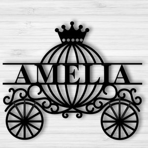 Custom Princess Room Sign, Girls Decor, Personalized Kids Metal Sign ...