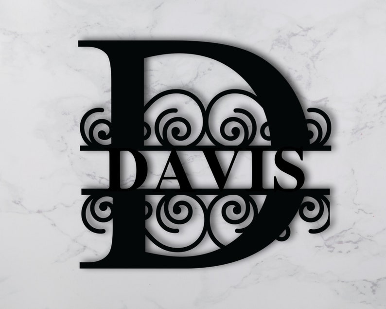 Custom Family Name Metal Sign Initial Sign Metal Monogram - Etsy