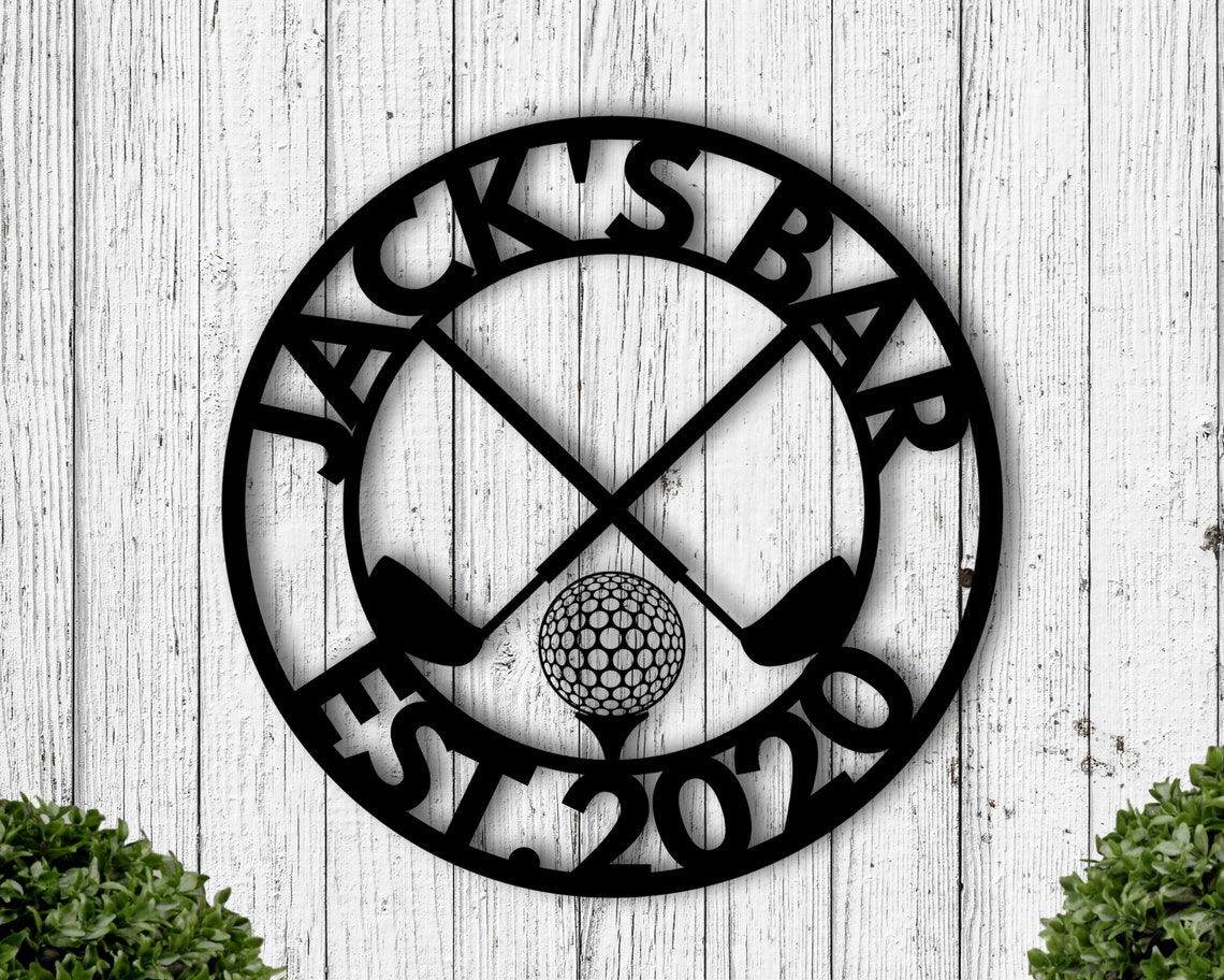 Golf Custom Name Metal Sign Golf Sign Bar Sign 19th Hole - Etsy