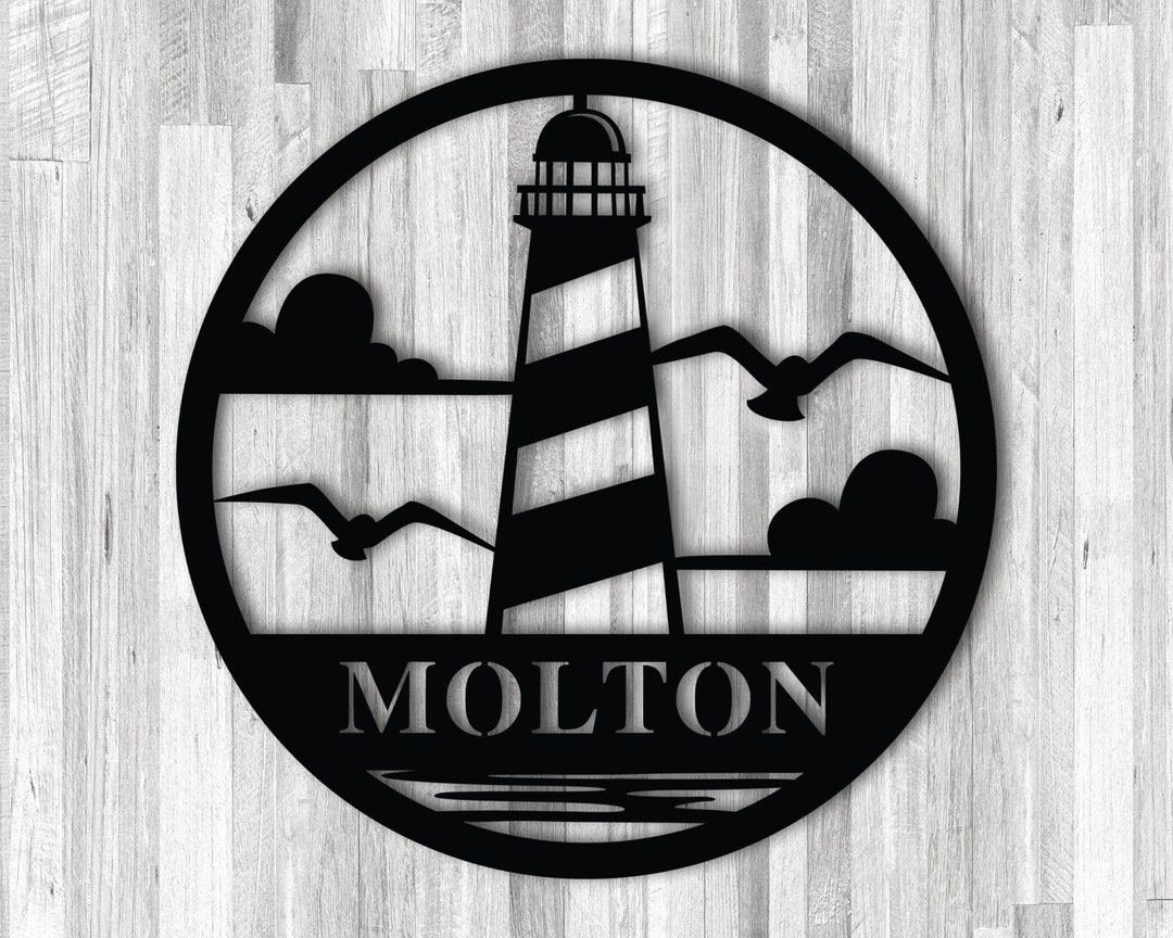 Personalized Lighthouse Sign, Custom Harbor Theme Sign, Custom Family ...