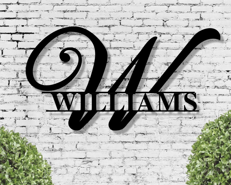 Personalized Split Monogram Custom Metal Family Name Sign | Etsy