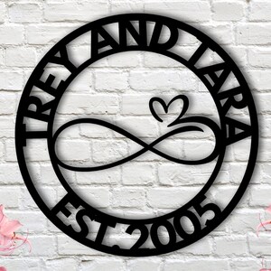 Personalized Metal Infinity Sign, Anniversary Gift, Newly Engaged Gift ...