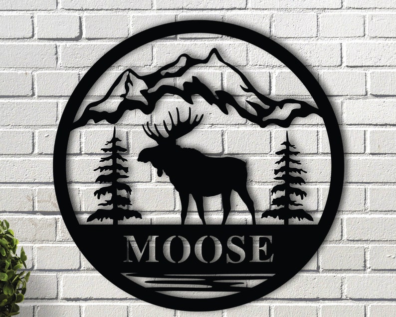 Metal Moose Sign Personalize Moose Metal Sign Last Name - Etsy