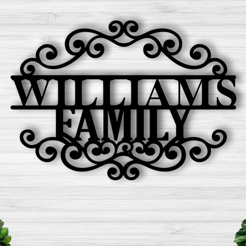 Personalized Metal Split Monogram Square Sign With Family Name - Etsy