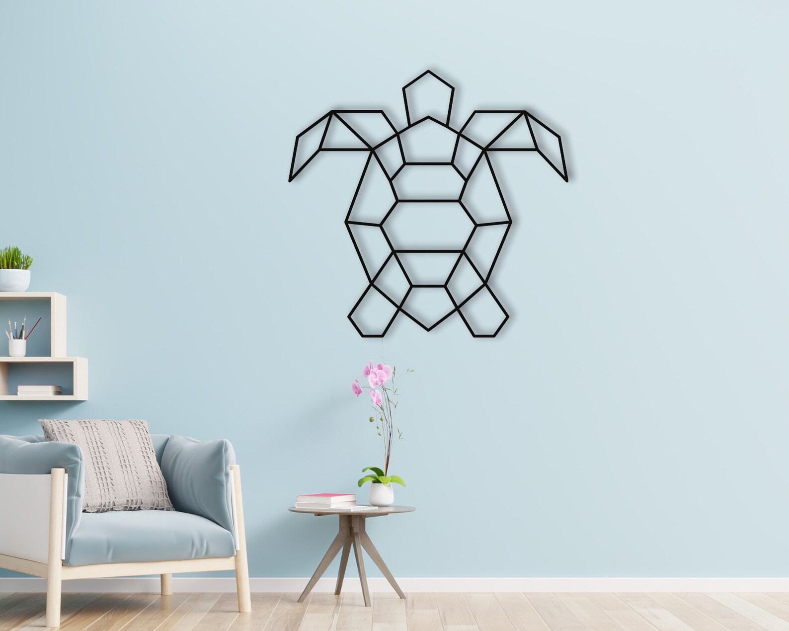 Geometric Turtle Metal Wall Art Home Nursery Animal Sealife Reef ...