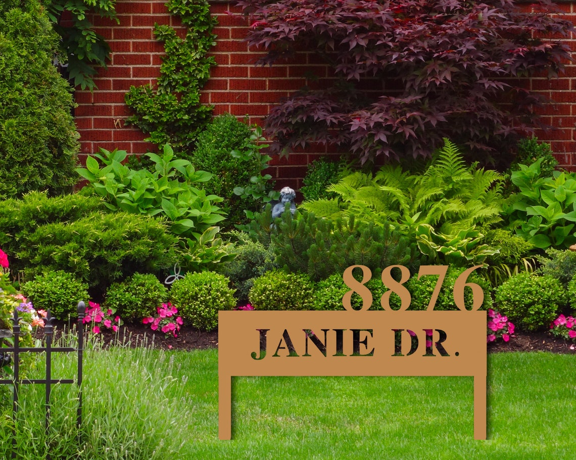 Personalized Family Name Metal Yard Sign Metal Address Sign - Etsy