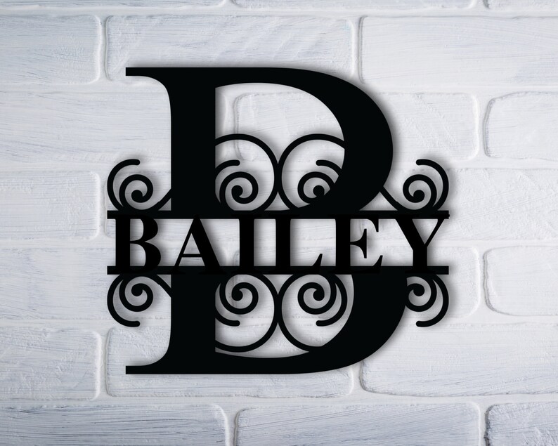 Custom Family Name Metal Sign Initial Sign Metal Monogram - Etsy