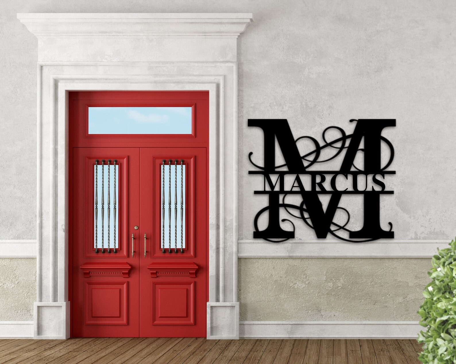 Decorative Split Monogram Metal Family Name Sign - Etsy