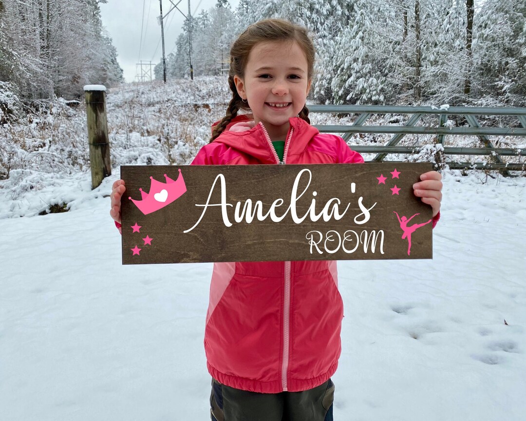 Personalized Girl Room Sign, Princess Ballerina Sign, Custom Girl Room ...