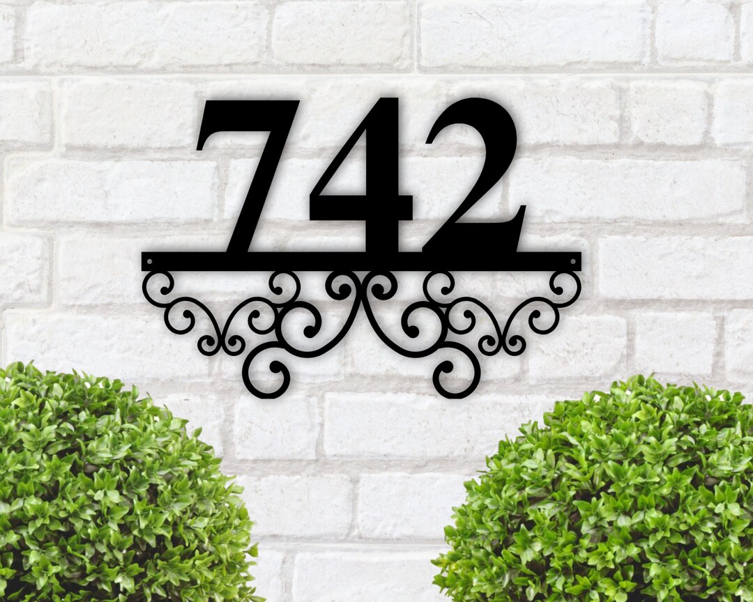 Custom Metal Address Sign, Address Number Sign, Metal House Numbers ...