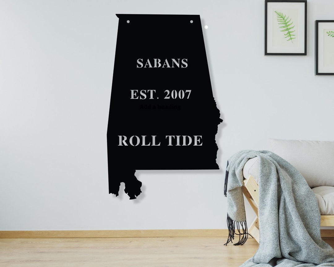 Sweet Home Alabama Metal Sign, Established Family Sign, Monogram Sign ...