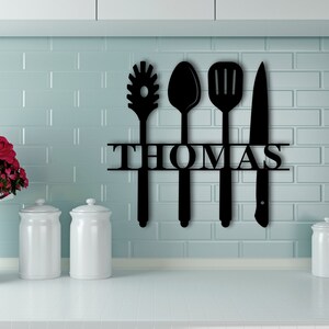 Personalized Kitchen Sign, Metal Kitchen Tool Sign, Custom Kitchen Sign ...