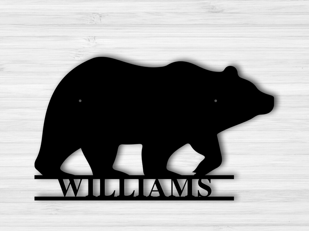 Personalized Metal Bear Sign | Welcome Sign | Cabin Sign | Lodge Sign ...