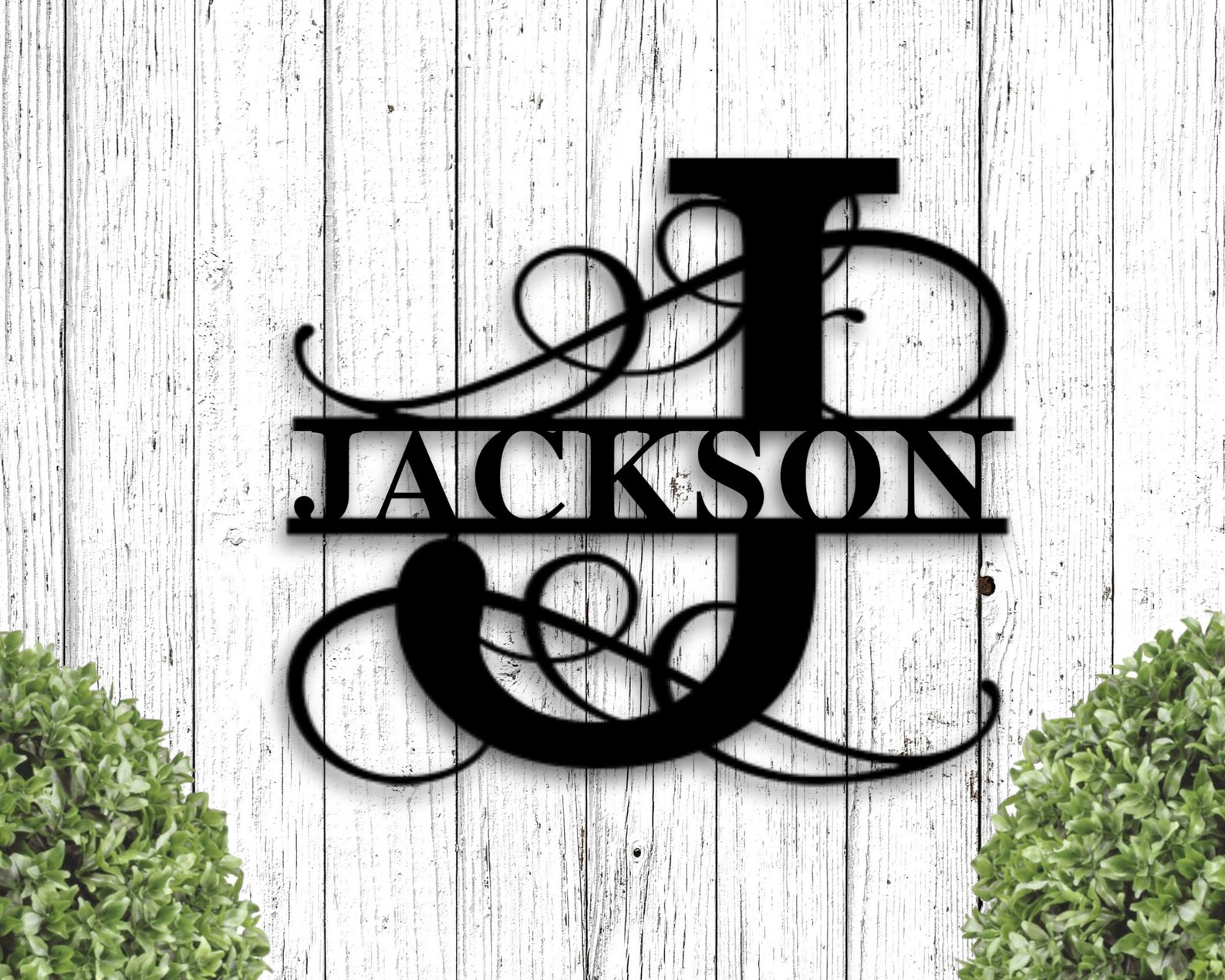Metal Monogram Sign Metal Wall Art Metal Name Sign House - Etsy