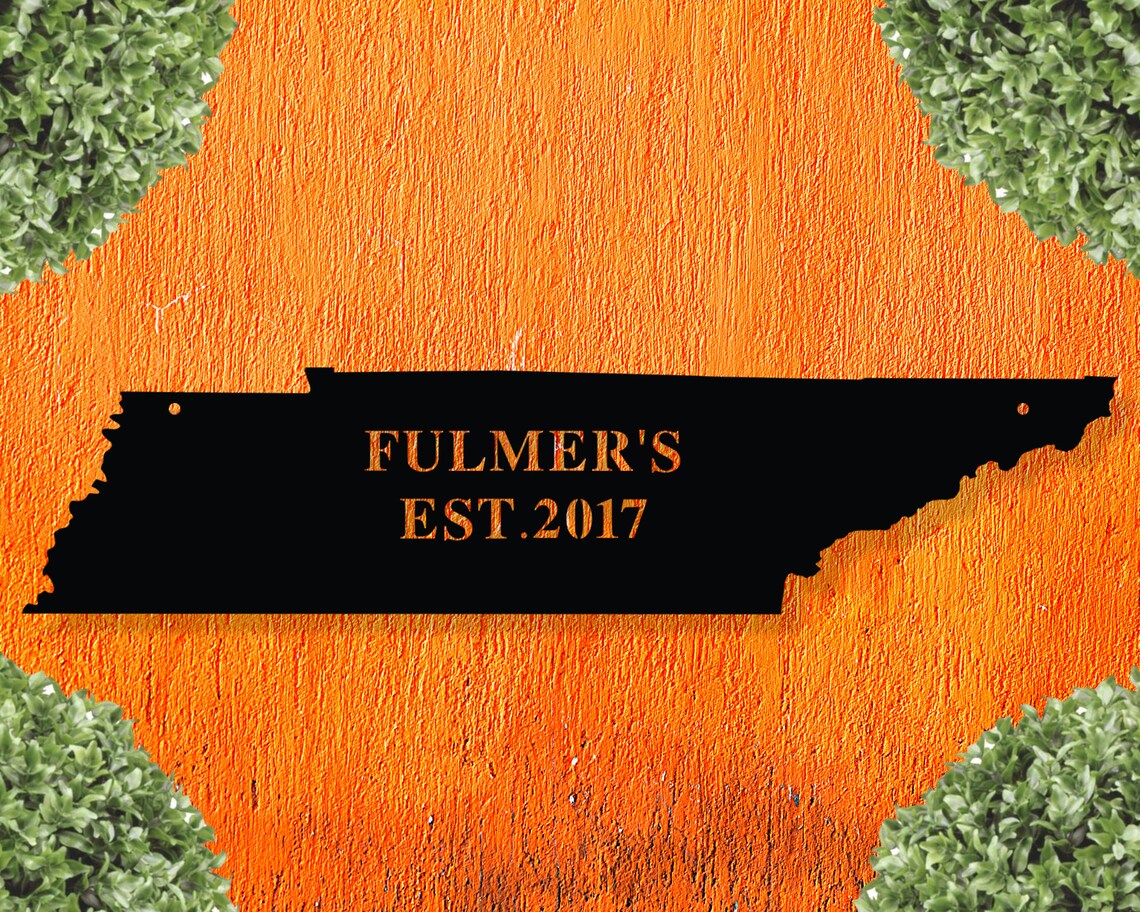 Custom Tennessee Metal Sign Established Family Sign Metal - Etsy