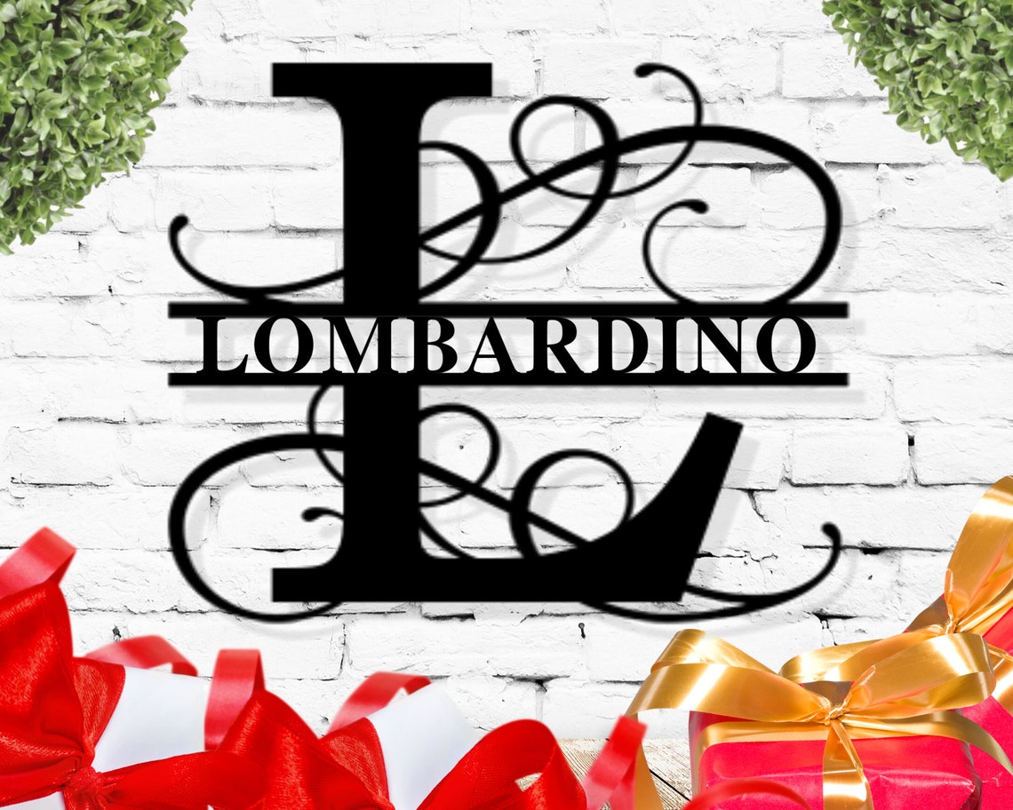 Custom Family Name Metal Sign Initial Sign Metal Monogram | Etsy