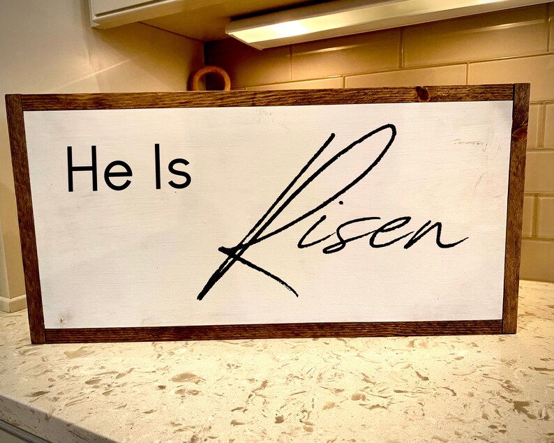 Easter Home Decor Sign He is Risen Sign Easter Wall Decor - Etsy