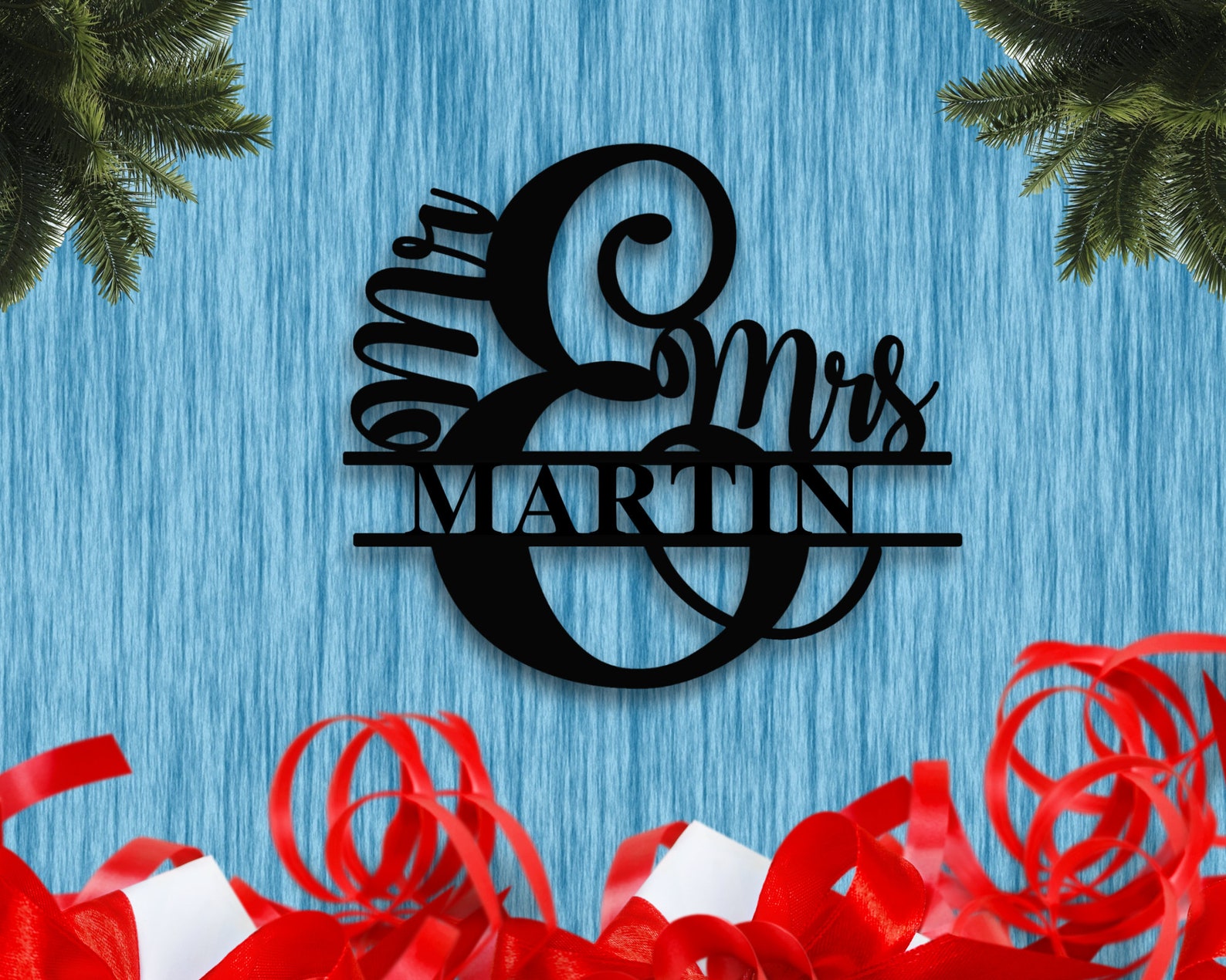 Personalized Sign Metal Family Name Sign Mr and Mrs Sign - Etsy