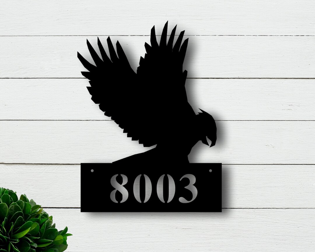 Custom Metal Address Sign, Eagle Address Plaque, Beach House Number ...