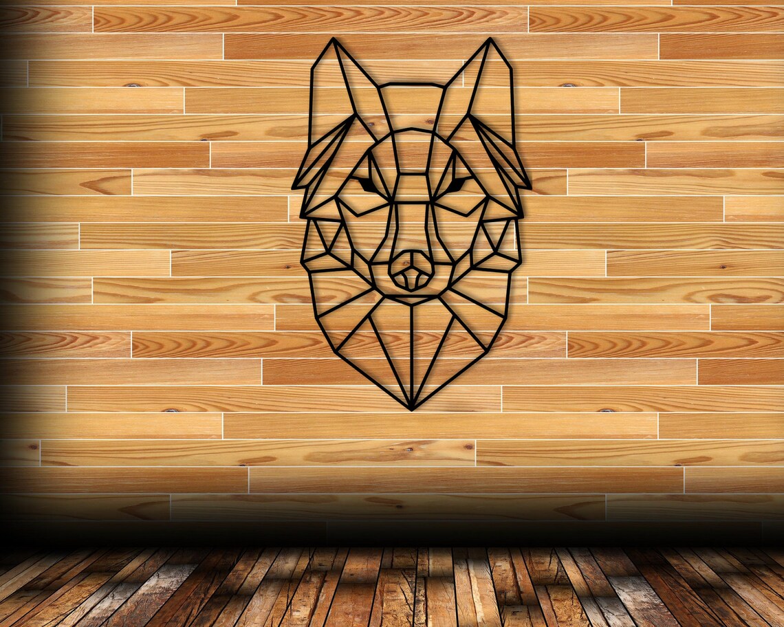 Geometric Wolf Hanging Wall Art Wolf Wall Decor Wolf - Etsy