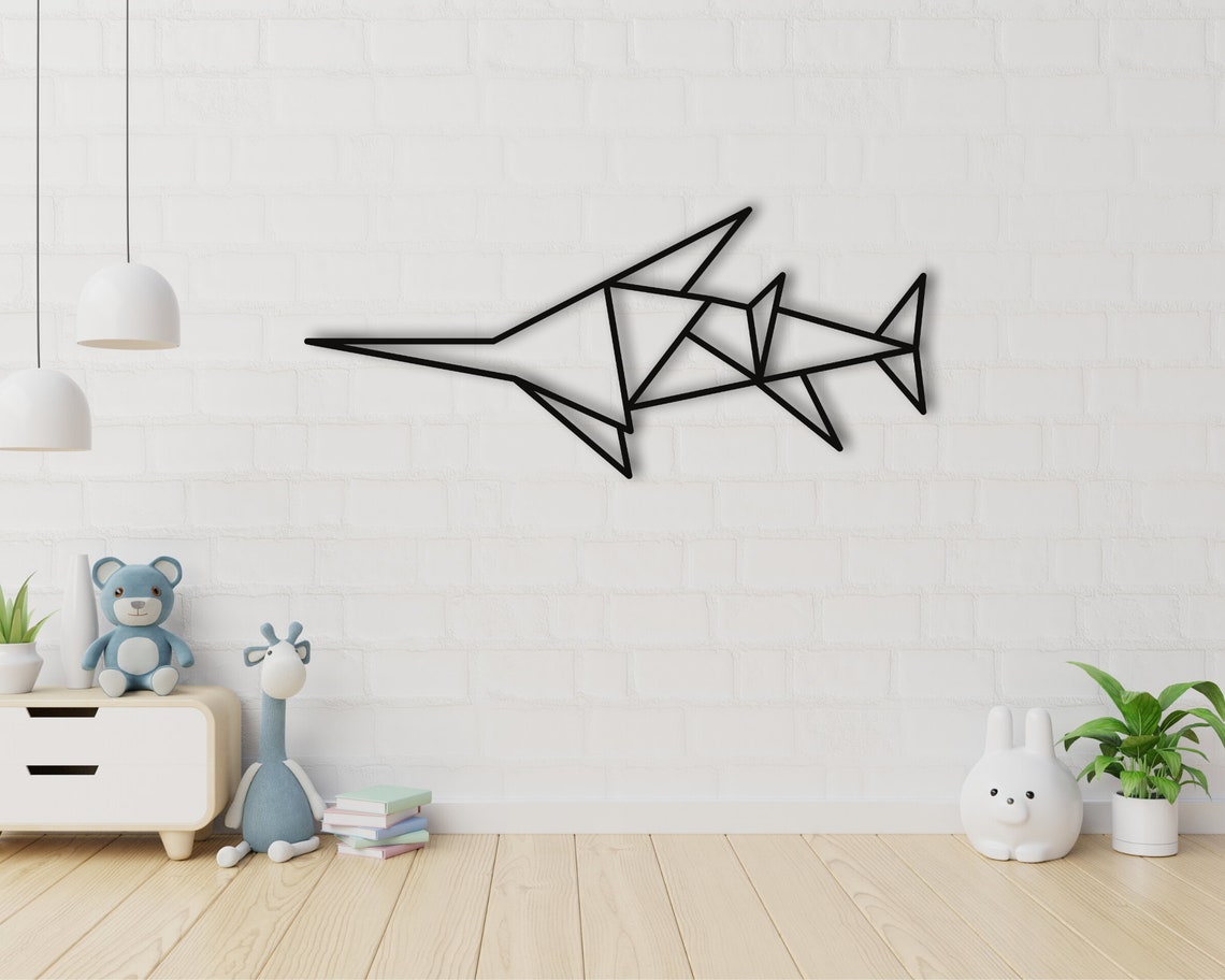 Geometric Marlin Marlin Metal Wall Art Beach Decor - Etsy