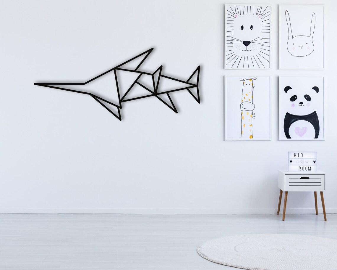 Geometric Marlin Marlin Metal Wall Art Beach Decor - Etsy