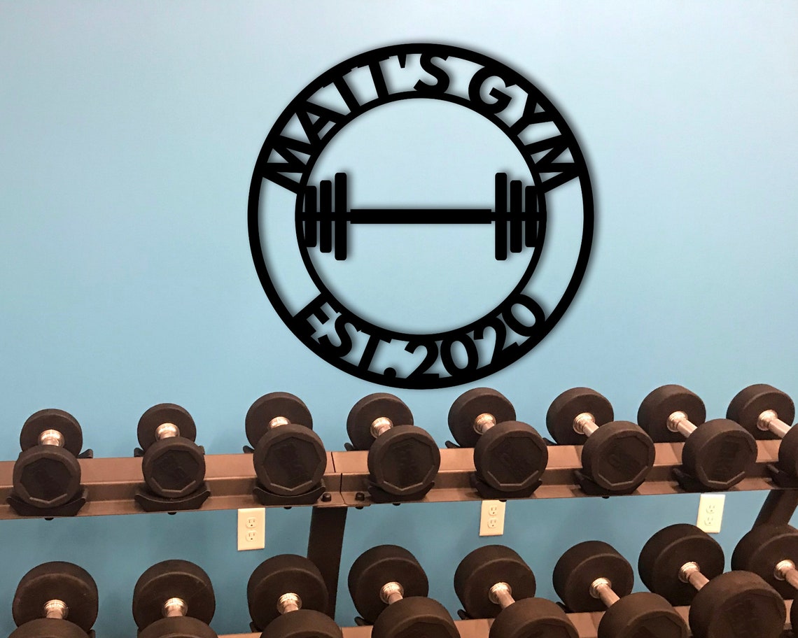 Gym Sign Personalized Home Gym Sign Custom Metal Gym Sign | Etsy