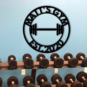 Gym Sign, Personalized Home Gym Sign, Custom Metal Gym Sign, Home Gym ...