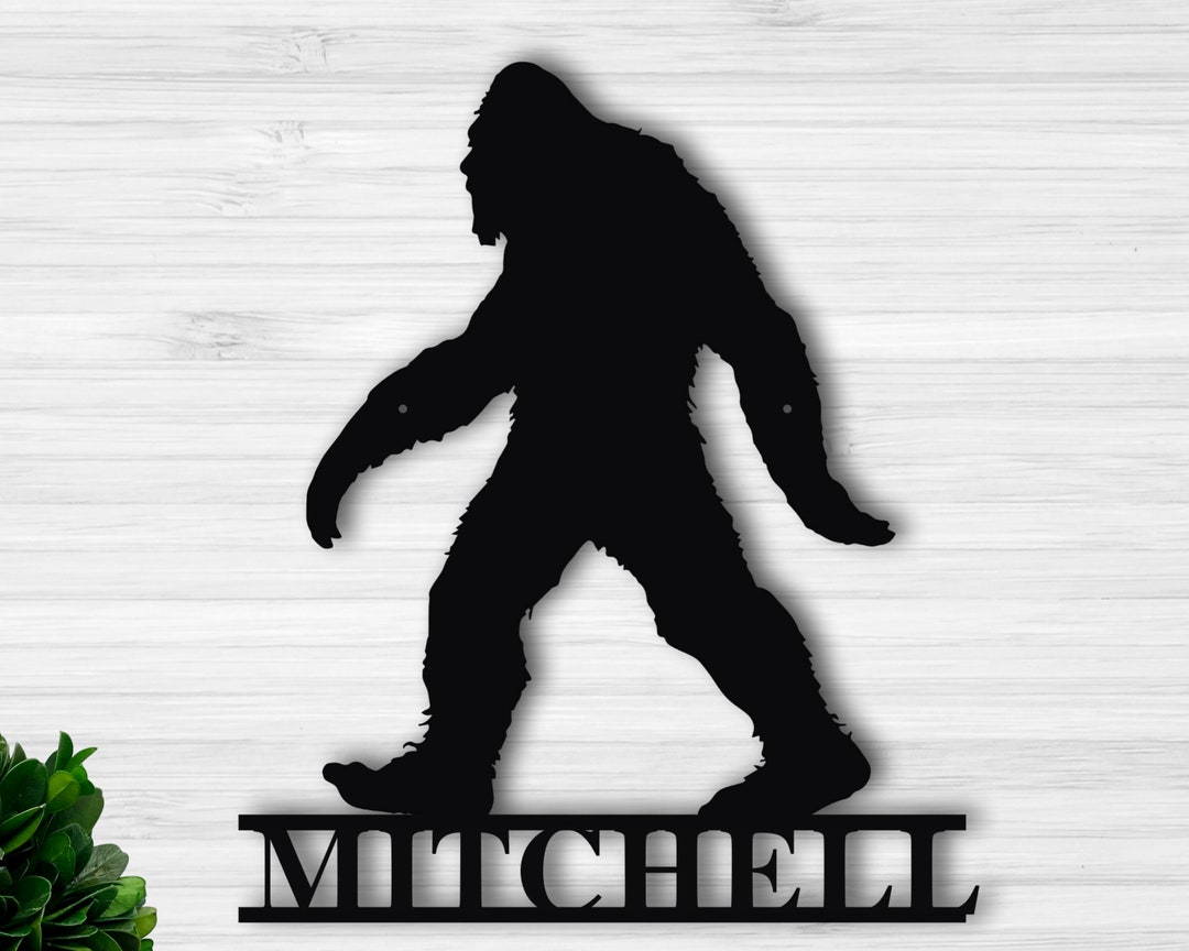 Bigfoot Personalized Metal Sign, Personalized Sasquatch Metal Sign ...